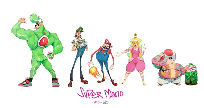 Super Mario Bad-ass-花瓣网