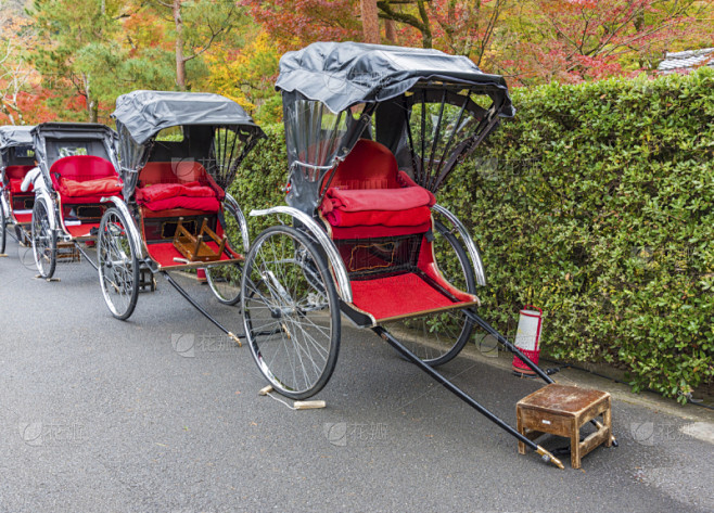 黄包车,京都府,岚山,旅行者,日本,传统,灯笼,巷,交通方式,著名景点