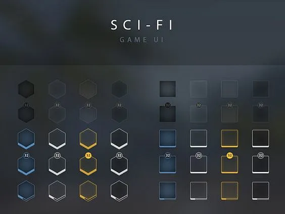 Sci-Fi Game UI shooter ui interface hud gui game fps ammo-花瓣网