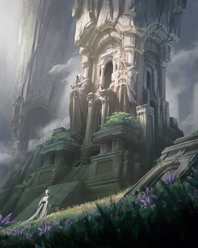 temple, JunNing Chen : temple by JunNing Chen on ArtStation.图片_场景-奇幻图片素材-花瓣网