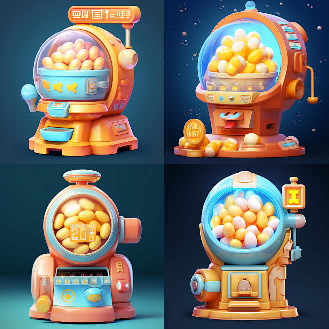 yhuan1775_Cartoon_egg_twisting_machine_lottery_machine_c4d_rend ...