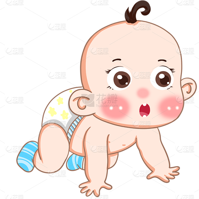 手绘-婴儿宝宝童趣萌娃人物插画8