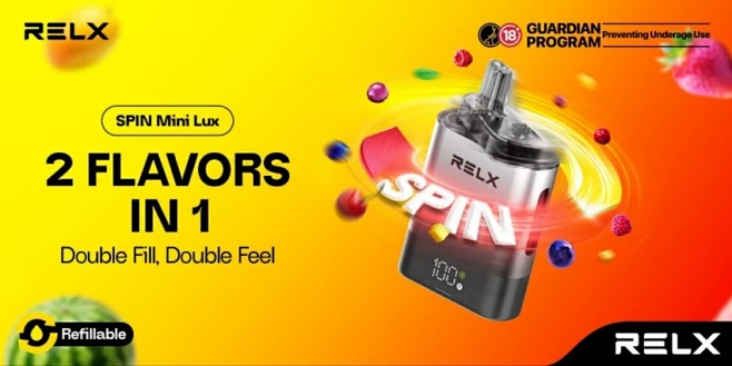 悦刻RELX在印尼发布Spin Mini Lux开放式双口味电子烟 - 维思Vapesee-花瓣网