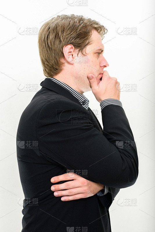 侧面像,男人,垂直画幅,半身像,美人,套装,白人,男商人,男性,仅男人