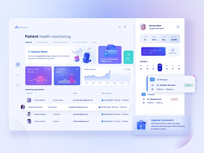 Patient page UI patients chart data uiux ux dashboard design medical ...