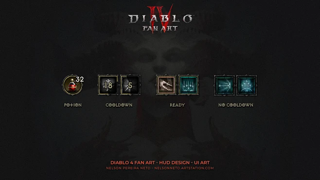 UI Art - Diablo 4 - Fan Art - HUD, Nelson Neto : I do NOT have any ...