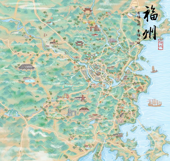 福州全域图-yssc-花瓣网