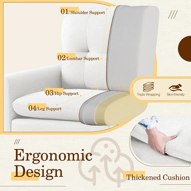 Amazon.com: Shahoo Set of 2 Mid-Century Modern Fabric Accent Chair ...