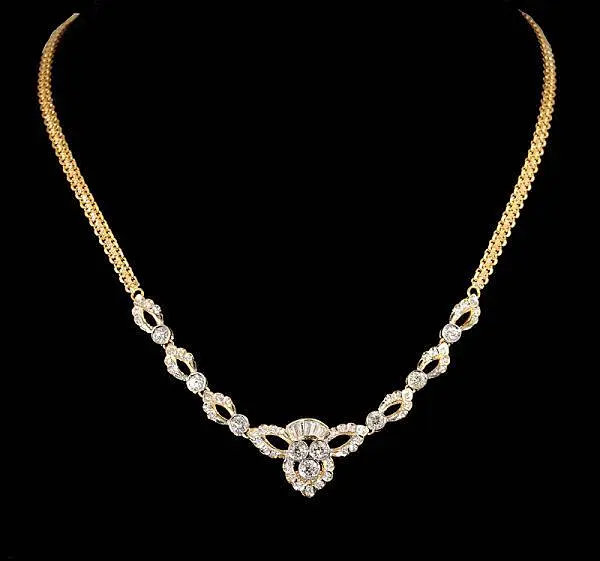 18k Yellow Gold Diamond Necklace - Yafa Jewelry-花瓣网