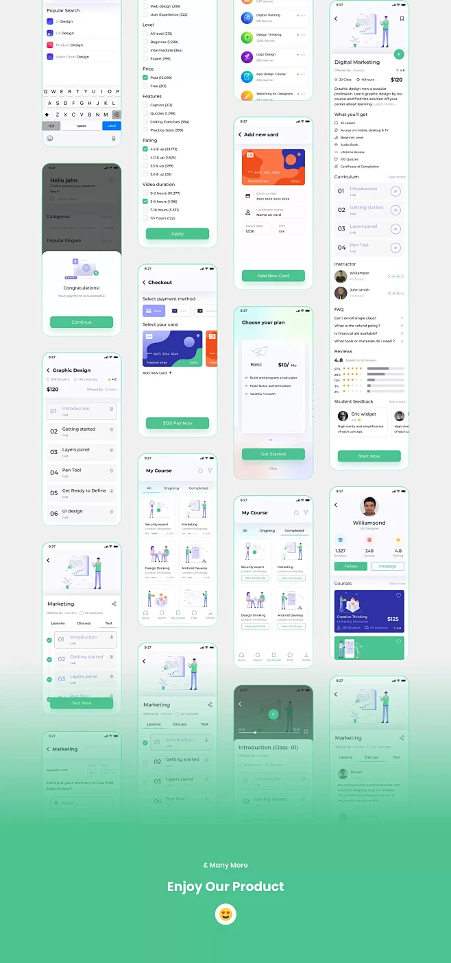 在线学习视频网课应用UI套件套件 - UIED用户体验学习平台-花瓣网