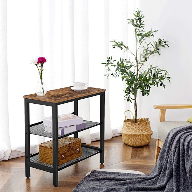 Amazon.com: HOOBRO Side Table, 3-Tier Narrow End Table, Nightstand with ...