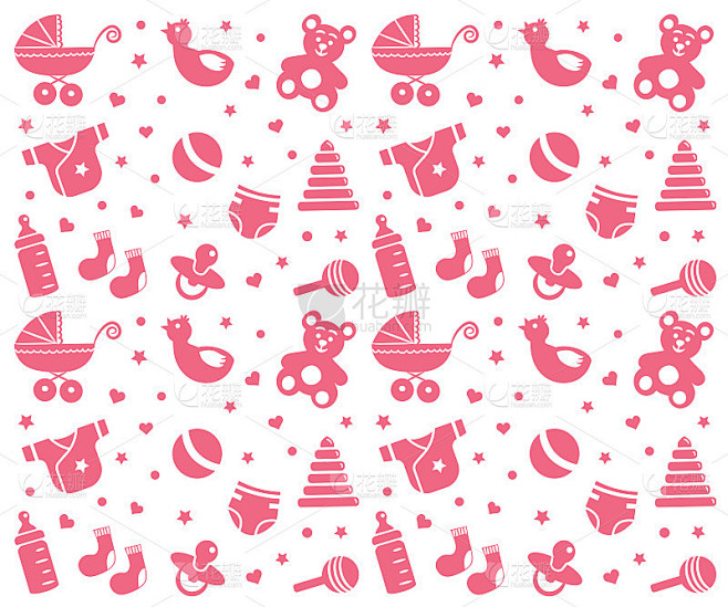 Seamless pink baby background