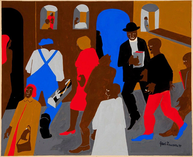 雅各布·劳伦斯 Jacob Lawrence（1917-2000年） 他以描述美国黑人历史和日常生活的叙事画系列而闻