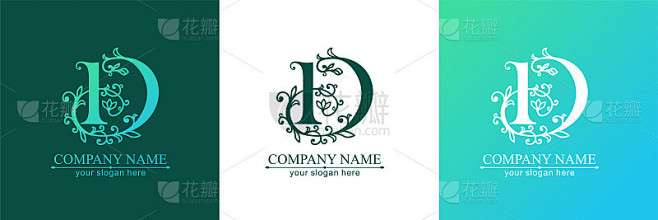 Premium Vector D标志。Monnogram,刻字。精英公司的个人标志或标志。矢量设计。