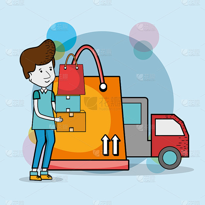 Delivery and courier cartoons