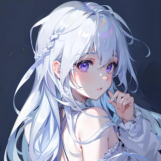 白发少女 | 无界AI-花瓣网