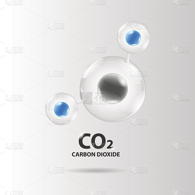 二氧化碳分子模型向量