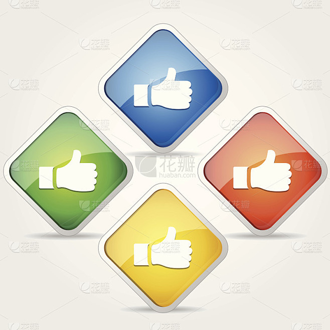 大拇指向上矢量图标按钮