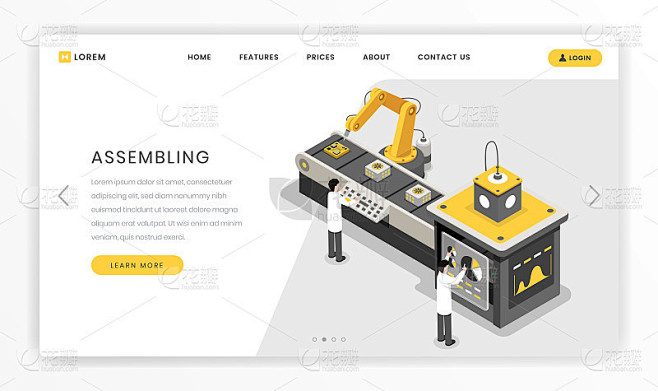 Manufacturing, constructing process landing page t