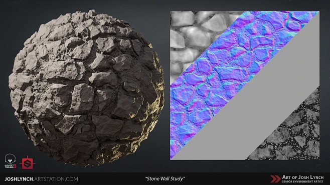 PBR Procedural Stone Wall Material Study, Joshua Lynch : Material study ...