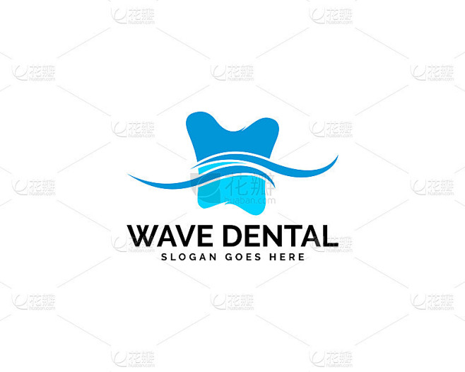 Wave Dental Teeth Design Vector Template