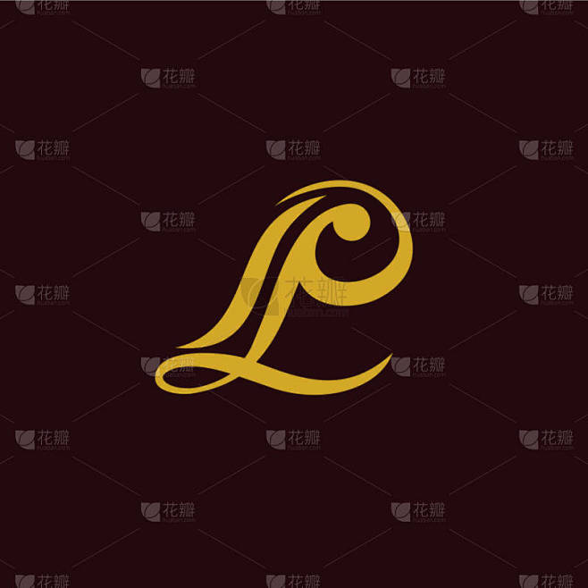 LP标志简单设计。字母LP图标