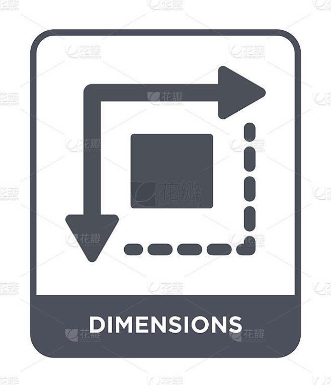 dimensions icon vector on white background, dimens