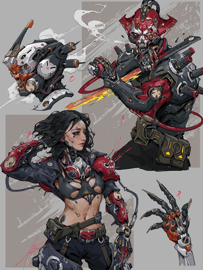 Cyber Mecha practice 01-花瓣网