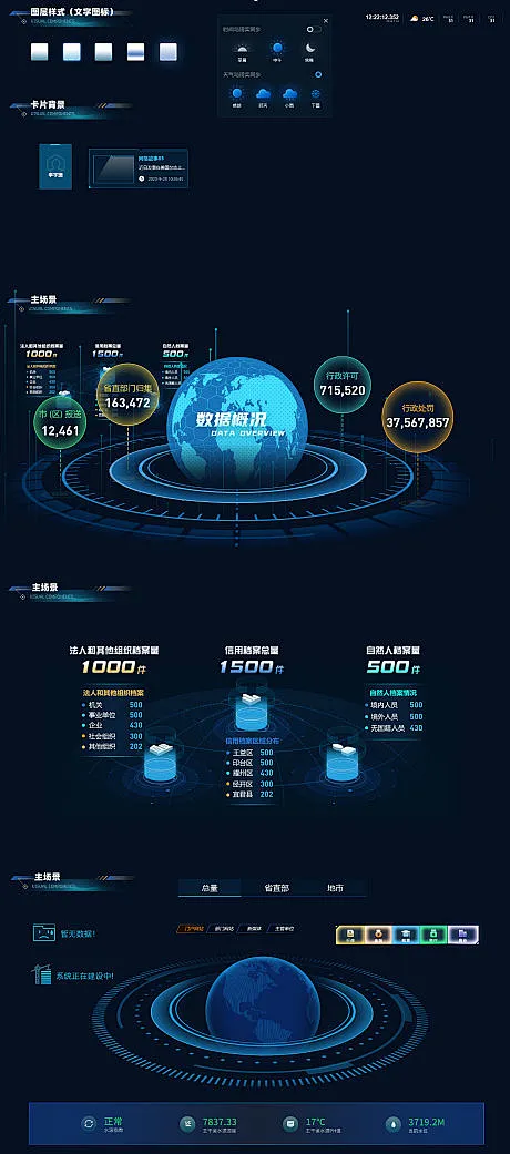 科技感数据可视化UI-源文件分享-ywjfx.cn-花瓣网