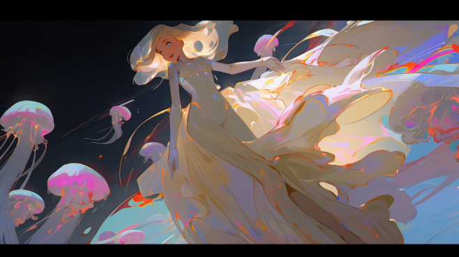 Gadal_portrait_of_A_girl_a_huge_jellyfishpatronusSunlightwarmth ...