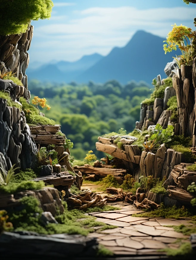 Empty background product photography, forest style, blue sky, sunlight ...