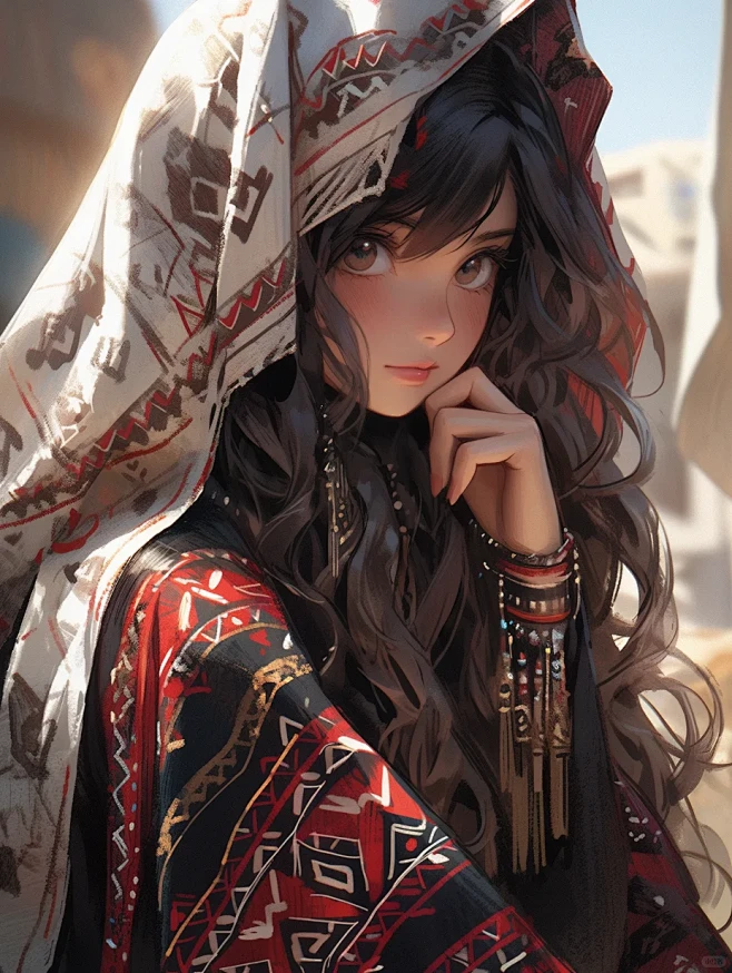 AI 头像| 沙漠少女-花瓣网