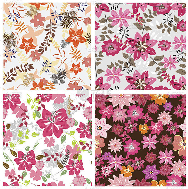 无缝的花朵图案