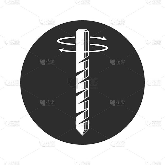旋转钻头刀片图标矢量插图设计