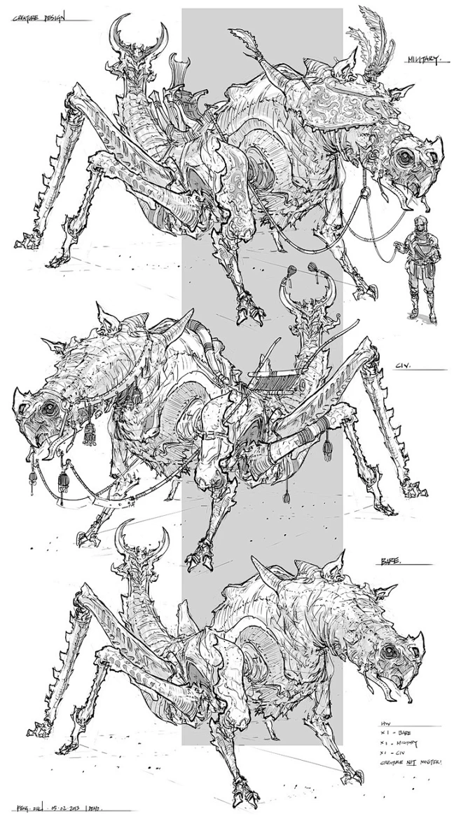 Feng Zhu Design: Creature design demo.-花瓣网