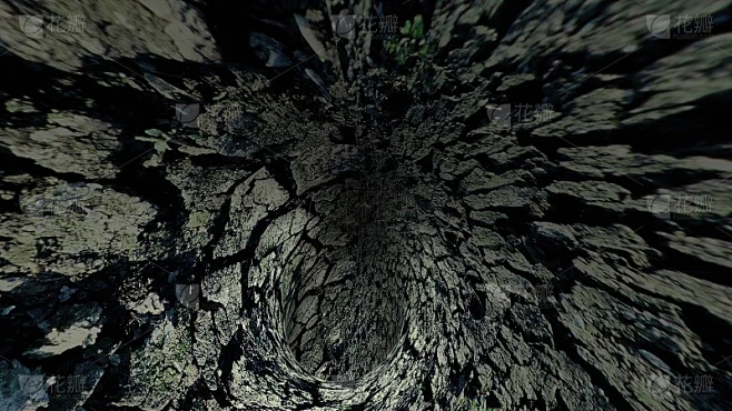 Falling Into A Deep Hole with裂缝3d插图素材-花瓣网