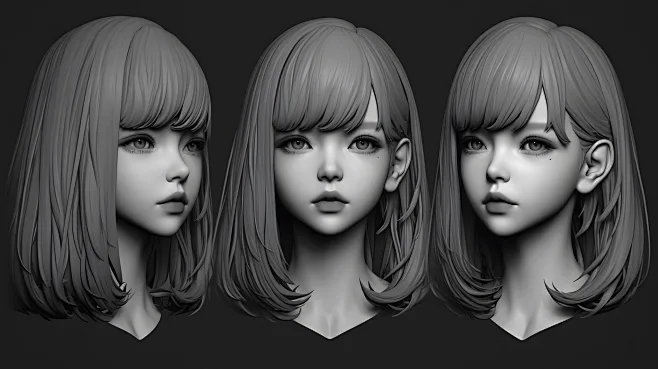 AI生成模型参考，无敌脸部参考！322P-欧美卡通-原画插画,微元素 - 原画,设计,欧美,卡通,Q萌 - Element3ds.com!-花瓣网