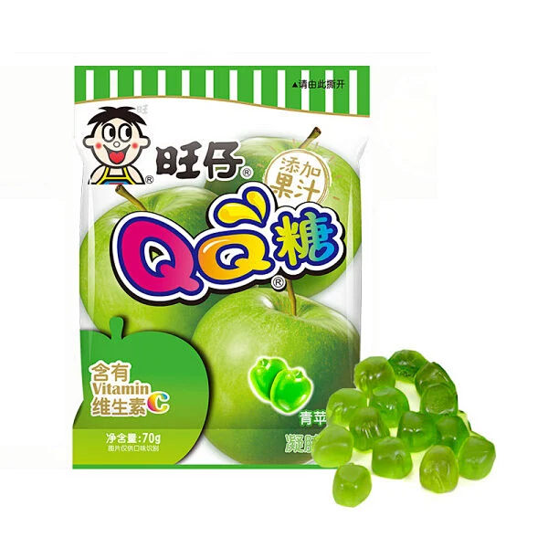 旺旺 旺仔QQ糖 70g 果汁软糖橡皮糖儿童糖果休闲零食小吃 青苹果味【价格、品牌、报价】-1号店-花瓣网