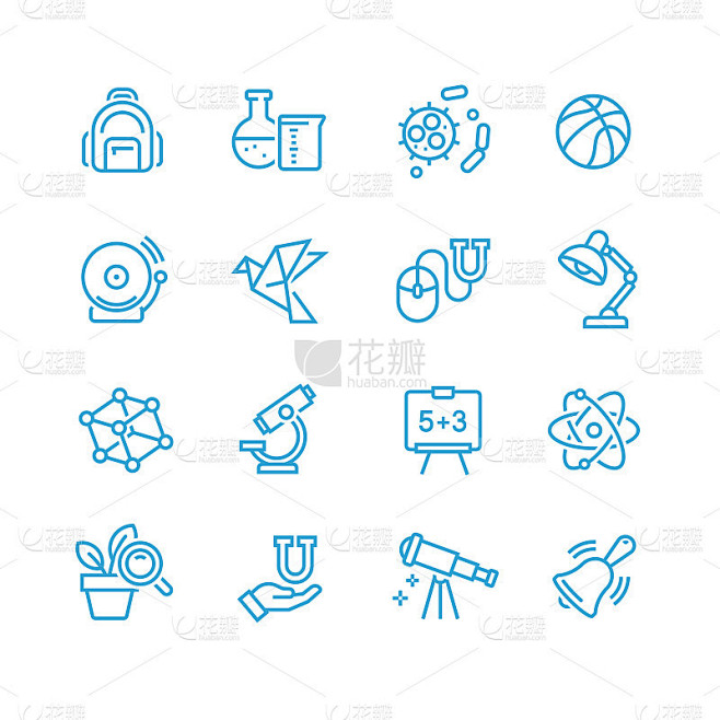 学校科目的矢量图标