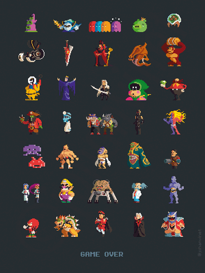 Pixel Enemies-花瓣网