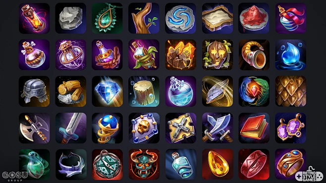 Heroes and Titans - Icons for Mobile RPG, RetroStyle Games : Some of ...