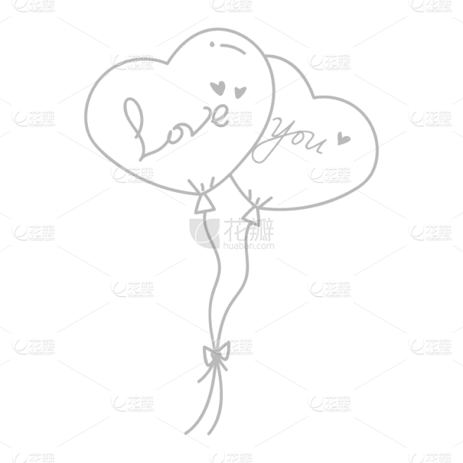 情人节简笔画-气球