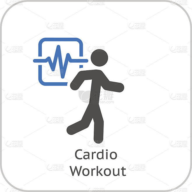 有氧运动和医疗服务图标。平面设计。