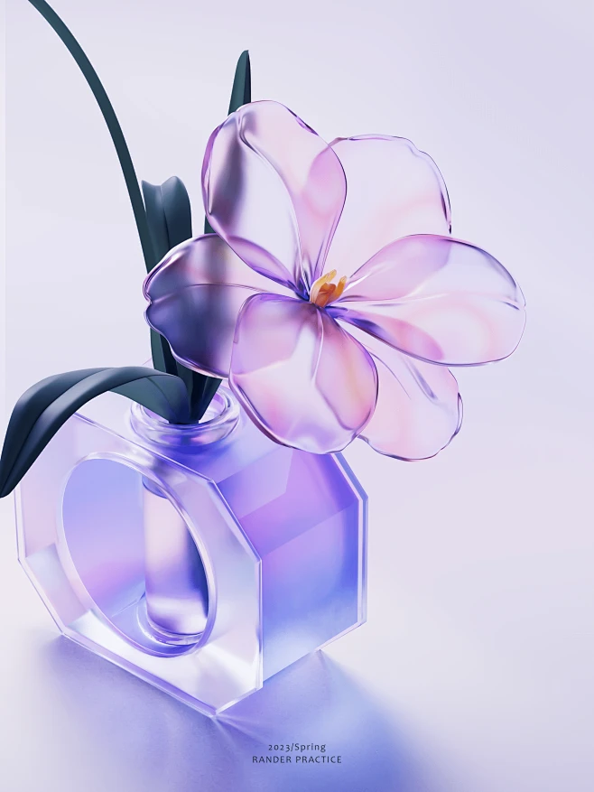 3D c4d cinema 4d flower octane Render-花瓣网