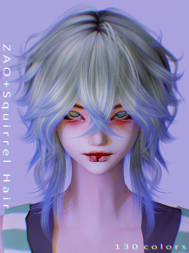 模拟人生4｜ZAO｜12月付费发型｜二次元凌乱帅气狼尾渐变短发-淘宝网