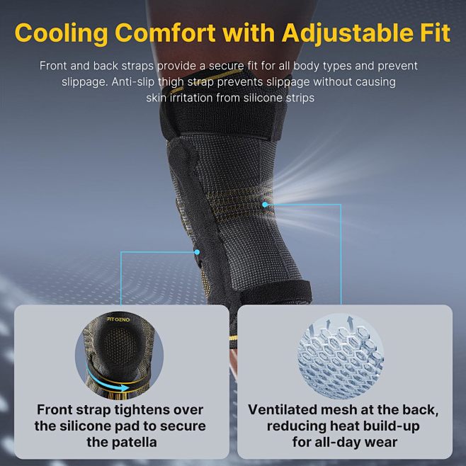 Amazon.com: Fit Geno Knee Brace with Side Stabilizers: Breathable Knee ...