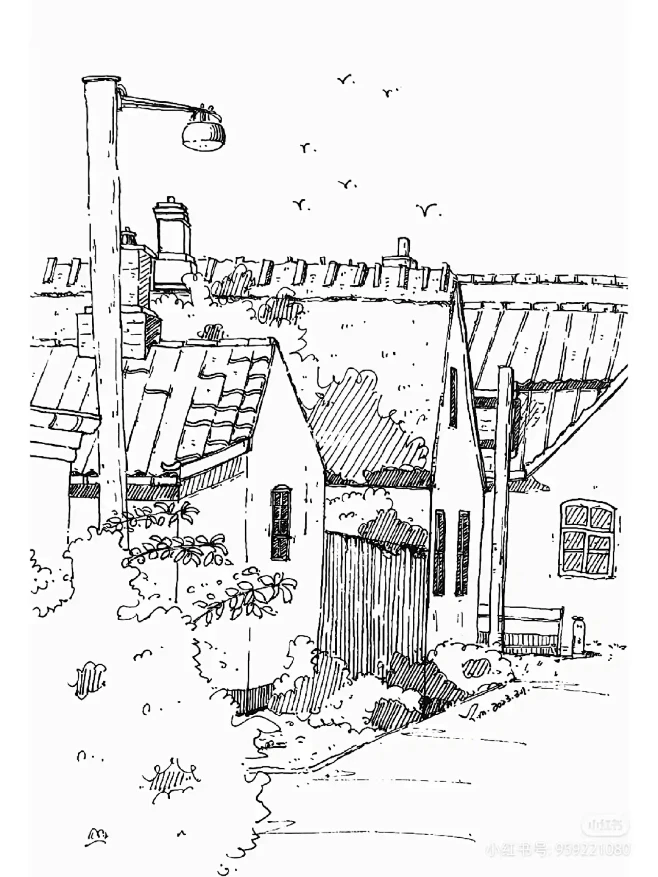 风景速写合集 ① | 写生 九张速写合集-花瓣网