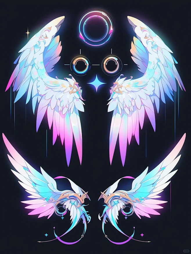 可商素材｜赛博翅膀-花瓣网