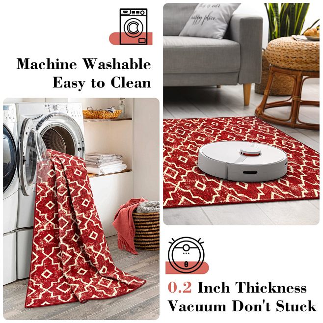 Amazon.com: Wonnitar Christmas Round Area Rug 4ft, Washable Living Room ...