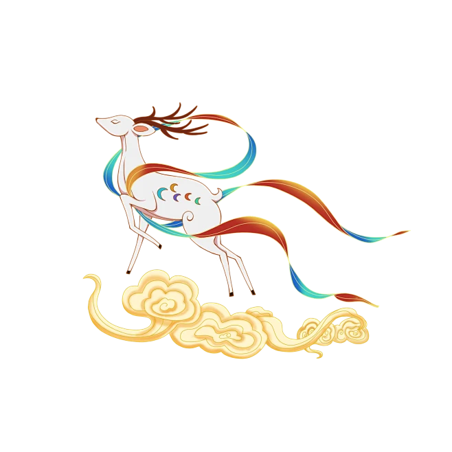 千库网_中国风敦煌飞天壁画国潮九色鹿_元素编号13403281-花瓣网